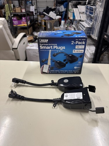 Feit Electric Dual Outlet Outdoor Smart Plugs 2 Pack New Open Box | eBay