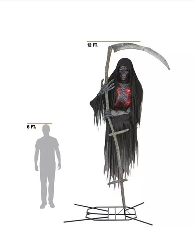 GIANT Halloween 12 Ft Giant-Sized Animated LED Levitating Reaper ...
