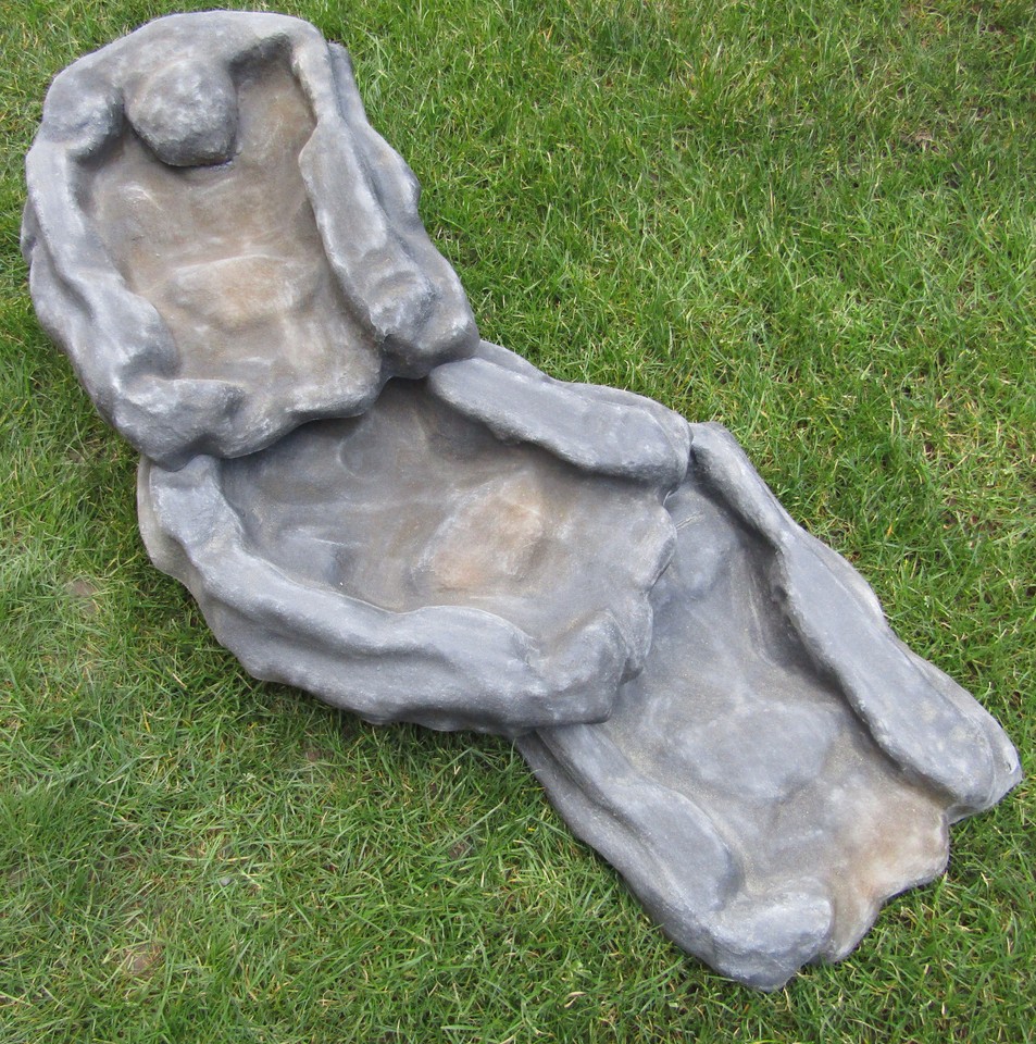 Garden Pond Waterfall Fibreglass sections Slate effect 19 overlapping ...