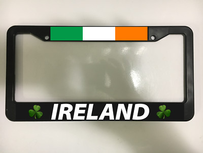IRELAND IRISH DUBLIN BELFAST EURO CELTIC CLOVER Black License Plate ...