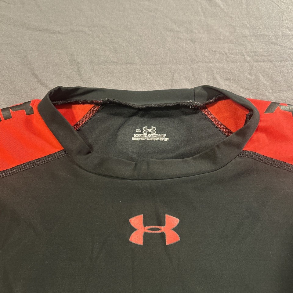 Under Armour Shirt Mens XL Compression Black Red Long Sleeve Nice! | eBay