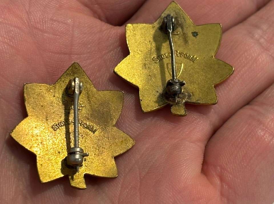WWII WW2 Era US Army Major Gold Oak Leaf Leaves Military Pins - Pin ...