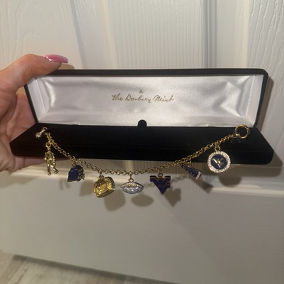 WVU Vintage Danbury West Virginia University Charm Bracelet New In Box ...