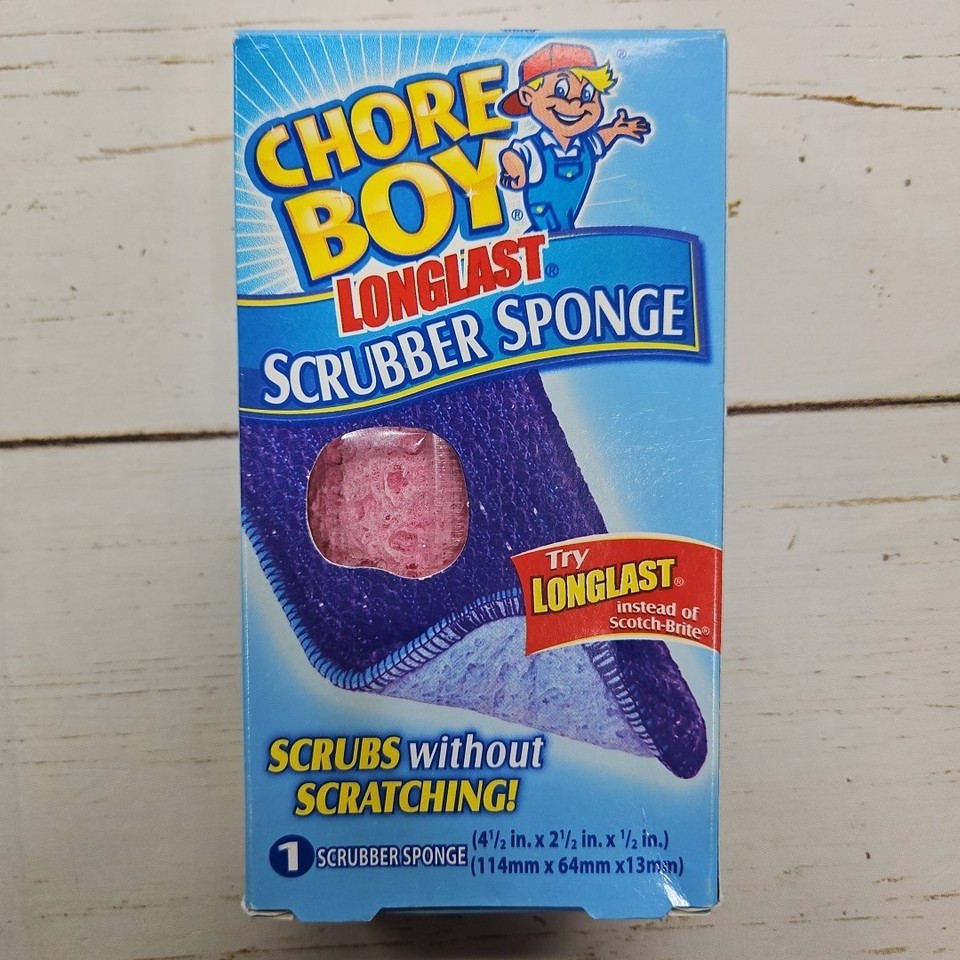 Chore Boy Longlast Scrubber Sponge Double Sided Pink | eBay