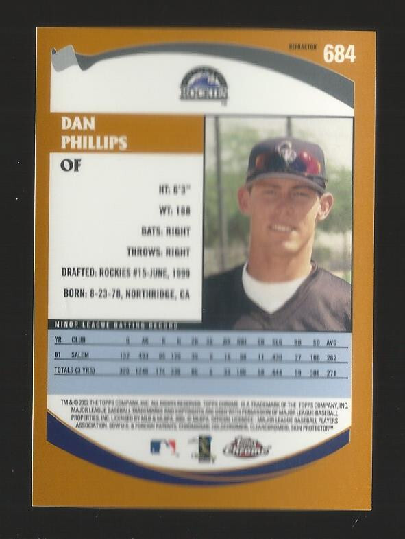 2002 Topps Chrome Ryan Gripp Cubs #683 Gold Refractor Rare Short Print ...