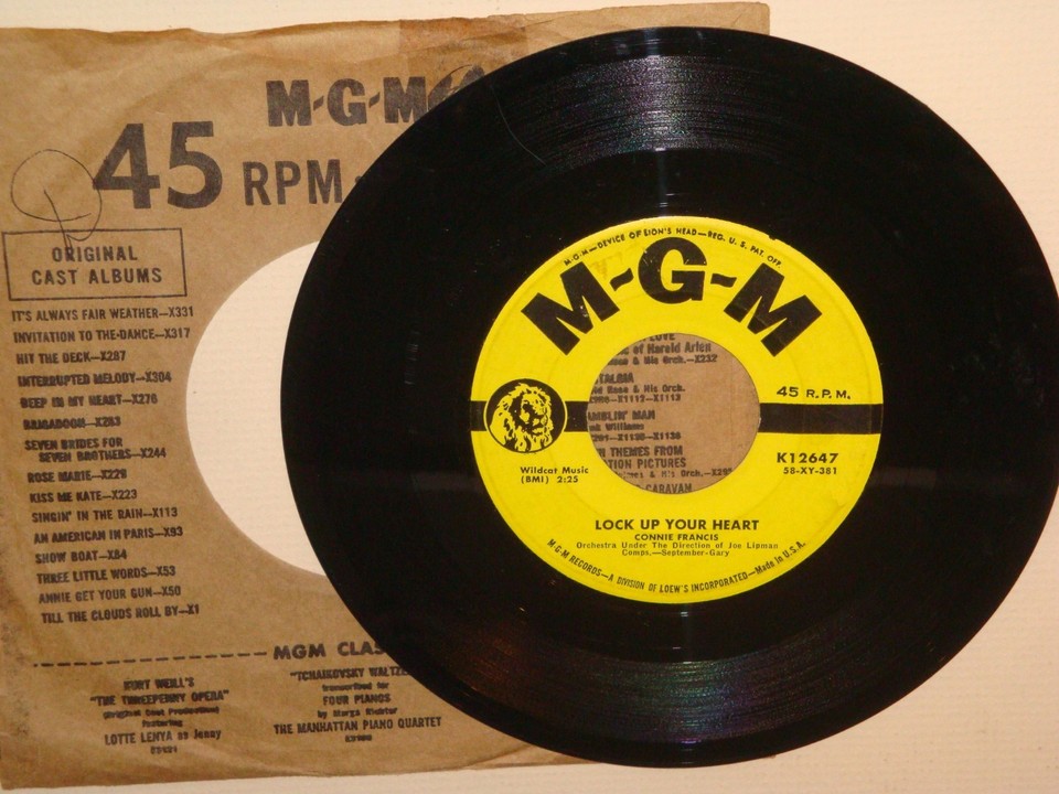 Connie Francis Lock up your heart I'm sorry i made you cry 45 MGM ...