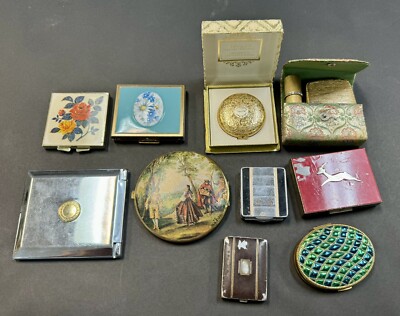 Lot Of 10 Vintage Makeup Compacts & Other Cosmetic Beauty Items | eBay