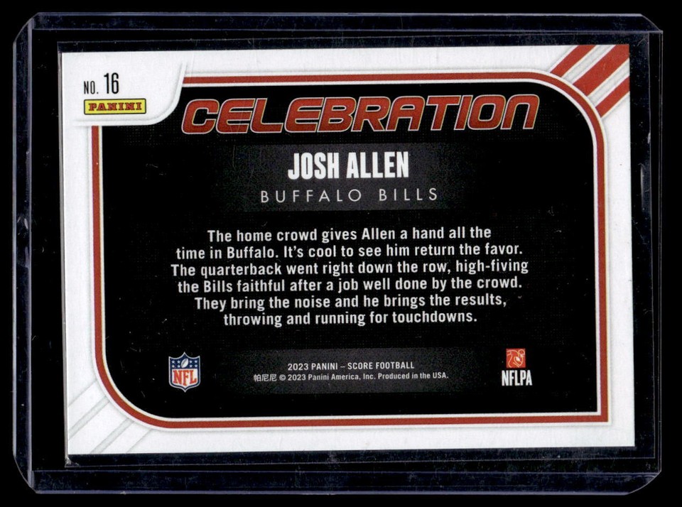 2023 Score #16 Josh Allen Celebration Red | eBay
