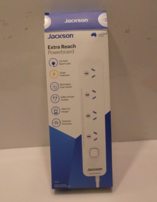 Jackson 4 Power Outlets Extra Reach Powerboard | eBay Australia