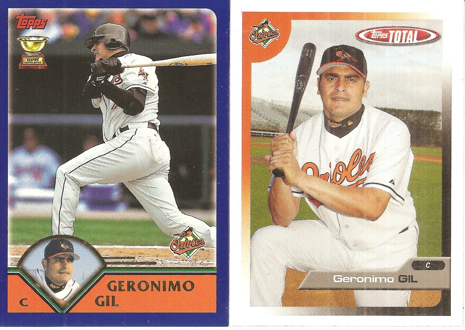 2 DIFFERENT CARD GERONIMO GIL BASEBALL CARD LOT 890 | eBay