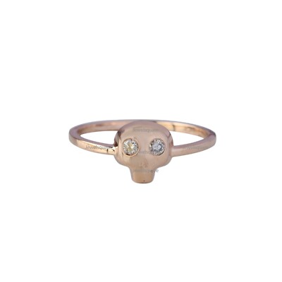 Skull Eye Natural Diamond Ring Solid 14k Solid Rose Gold Skull Band ...