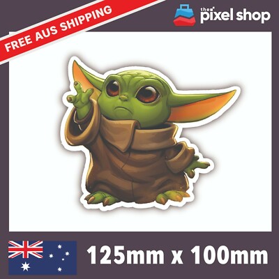 Baby Yoda Standing Sticker 125mm x 110mm - Decal for Car Truck 4x4 ...