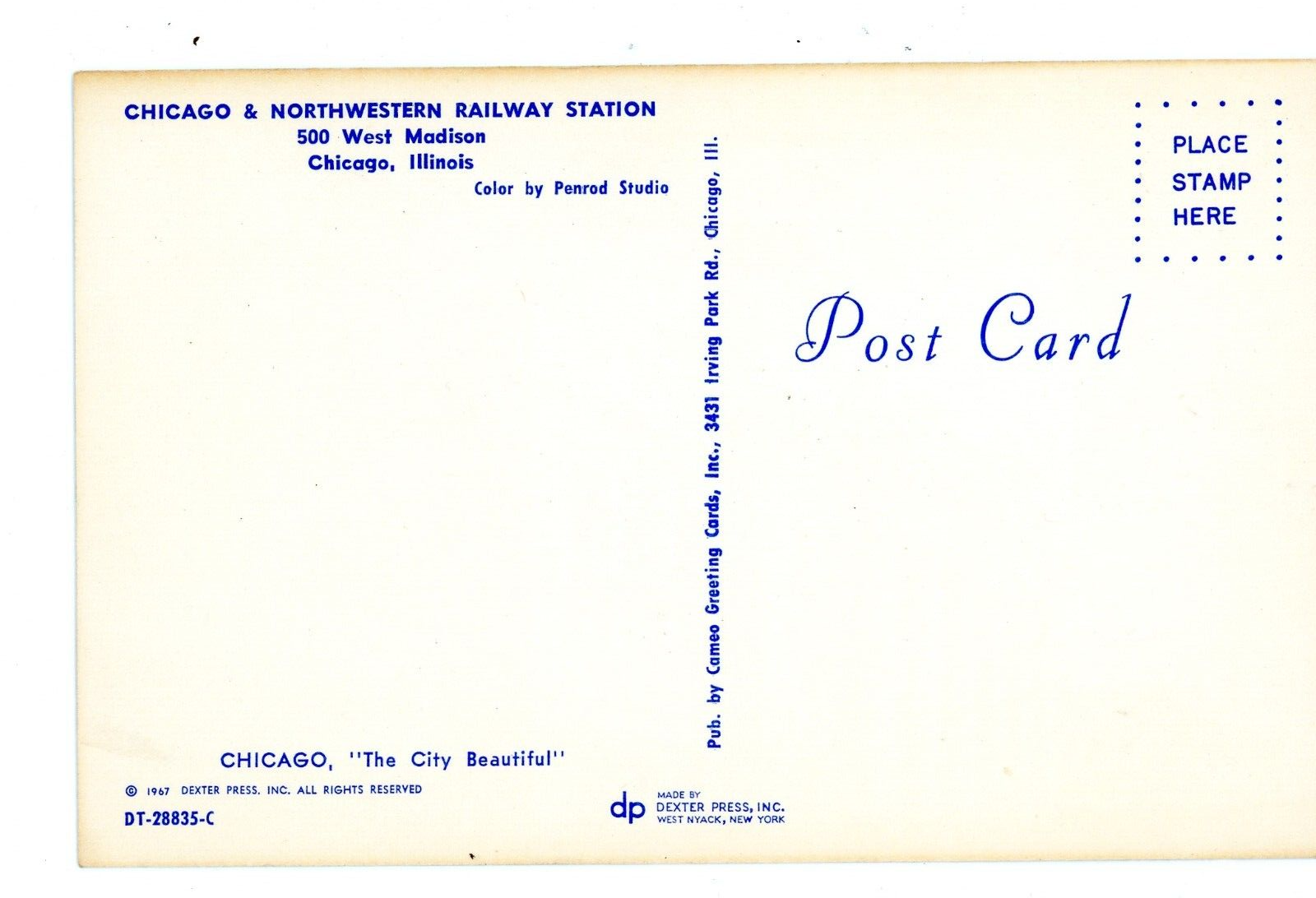 Chicago Illinois Chicago & Northwestern Railway Station c1956 Postcard ...