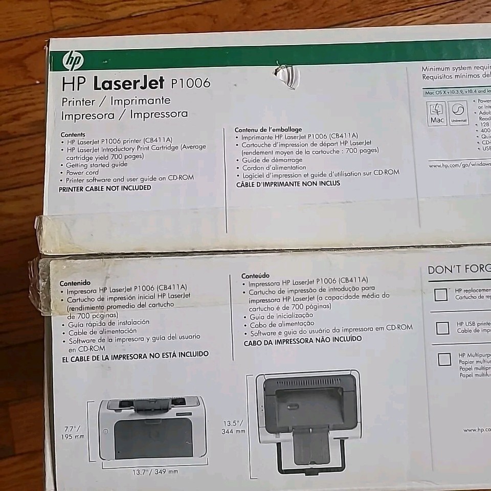 HP LaserJet P1006 Compact Laser Printer, Low ~6k Page Count - TESTED ...