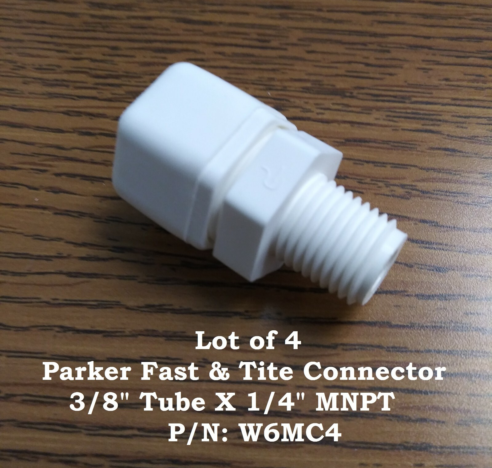 Parker Fast & Tite Connector 3/8" Tube Fitting x 1/4" MNPT, P/N W6MC4 ...