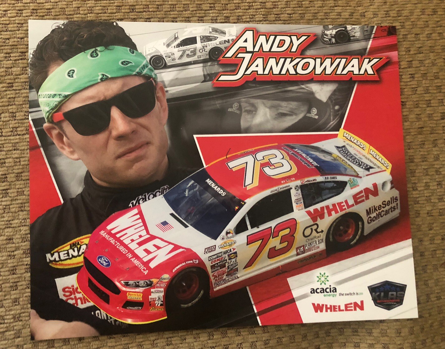 Nascar ARCA Driver #73 Andy Jankowiak Whelan 2024 Postcard | eBay