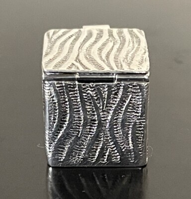 Spain Sterling Silver Pill Box Cube Zebra Stripes | eBay