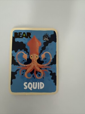 BEAR Fruit Snacks Collectible Animal Trading Cards - SQUID Card | eBay
