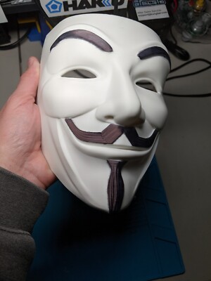 Guy Fawkes Full Face Mask - Hard Plastic, Durable | eBay
