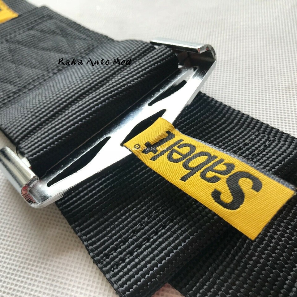 Universal Black Sabelt 4 Point Camlock Quick Release Racing Seat Belt ...