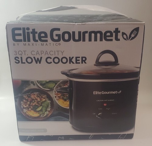 Elite Gourmet Slow Cooker Ceramic Pot 3 Quart, Black 717056125631 | eBay