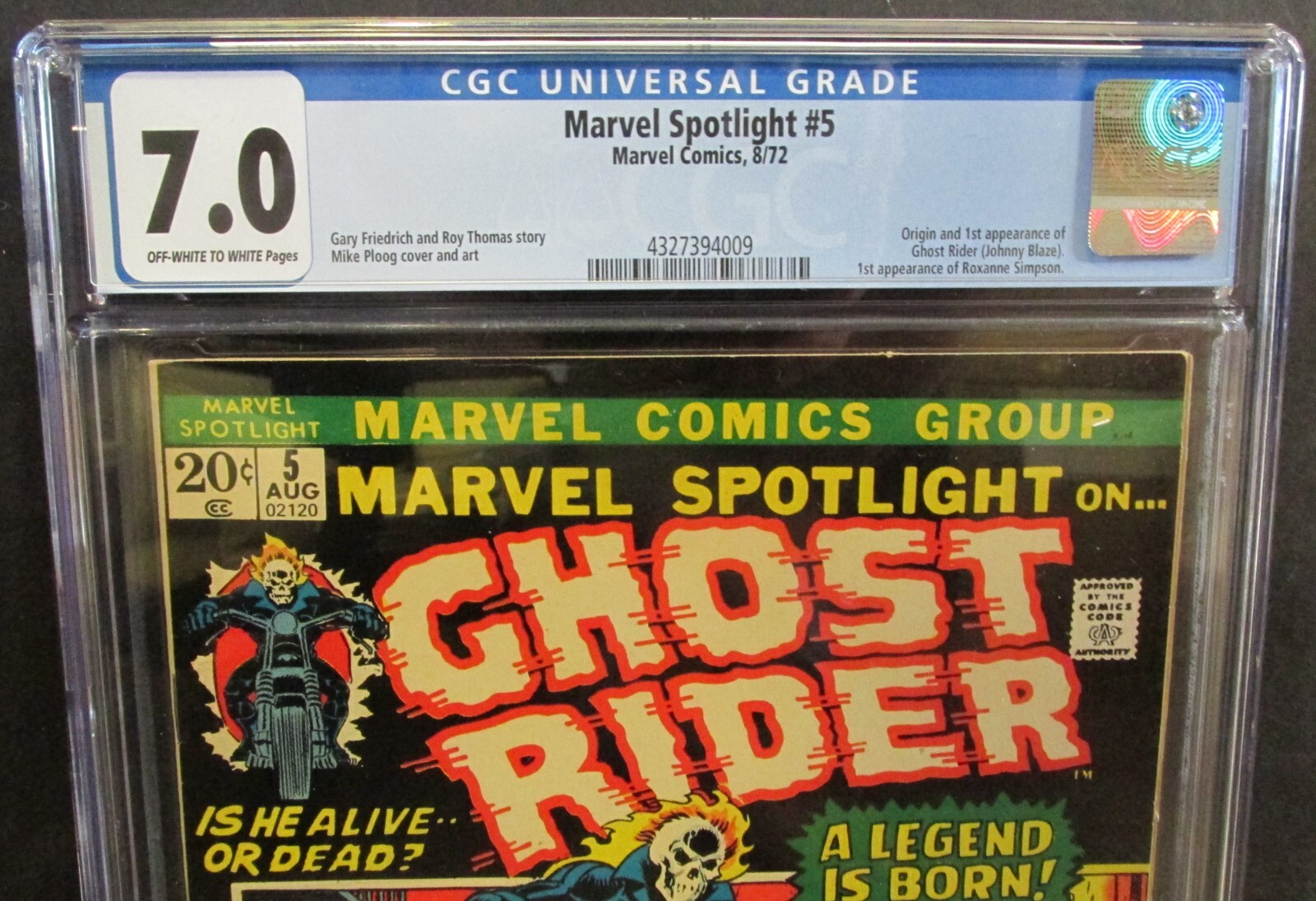 MARVEL SPOTLIGHT #5 CGC 7.0 1st App GHOST RIDER JOHNNY BLAZE & ROXANNE ...