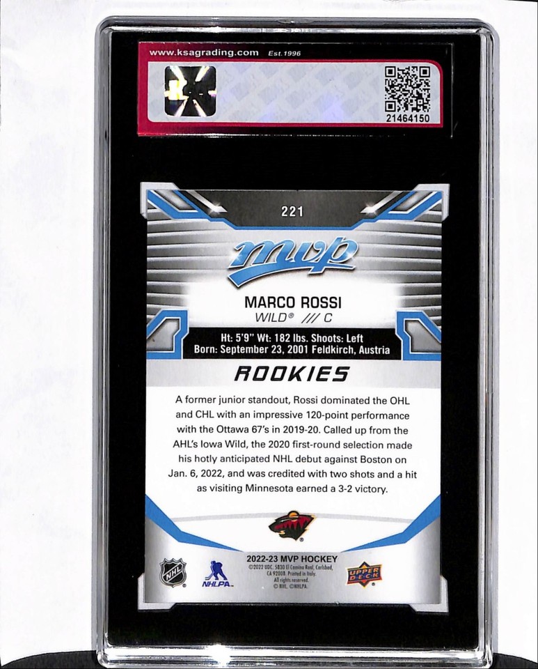 2022-23 Upper Deck MVP Marco Rossi Rookie KSA 9.5 (BCGA2), #221 | eBay UK