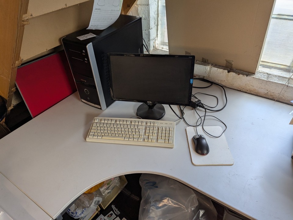 L Shape Grey Desk And Side Drawers | eBay UK