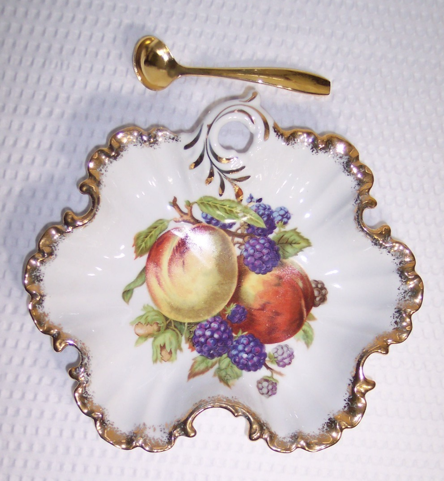 Trio Set Del Coronado Japan 2-Tier Dessert Tray + Nut/Candy Dish & Gold ...