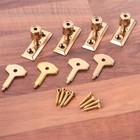 Window Lock Stay arm Lock With Key And Screws (Brass/Zinc) Pack Of 4 ...
