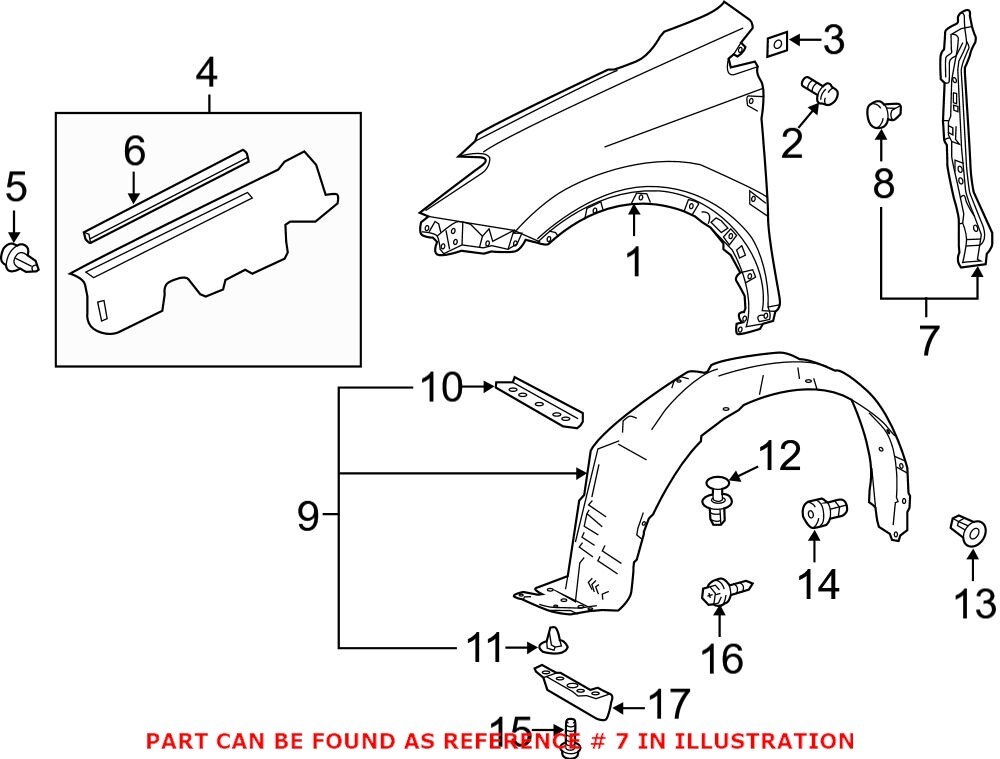 Genuine OEM Fender Filler Panel for Toyota 538270R030 | eBay