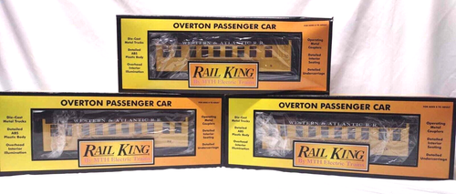 MTH Rail King W.A.R.R. Overton Coach Car Item No. 30-6400 Cars 1 2 3 ...