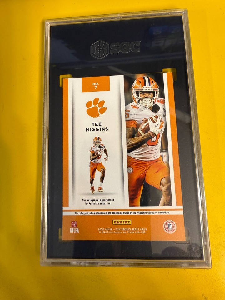DA96574 2020 Contenders Game Day Ticket Touchdown Tee Higgins RC SGC 9 ...