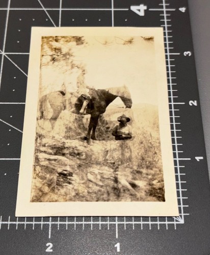 20s Western COWBOY Man Horse Men DOUBLE EXPOSURE Abstract Antique ...