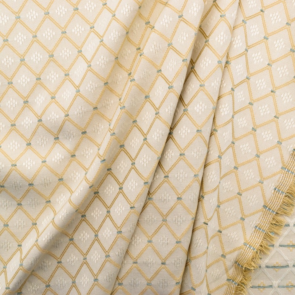 Vintage Brocaded Dobby Weave Lattice Motif Rayon Faille Upholstery ...