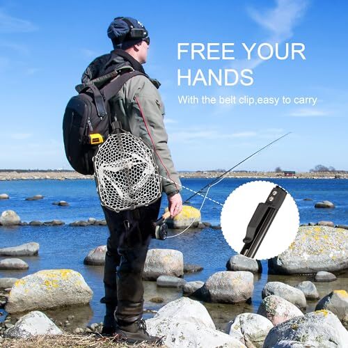 Fishing Net With Extending Telescoping Pole Handle Durable Silicone ...