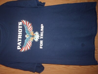 PATRIOTS FOR TRUMP blue L t shirt distressed | eBay