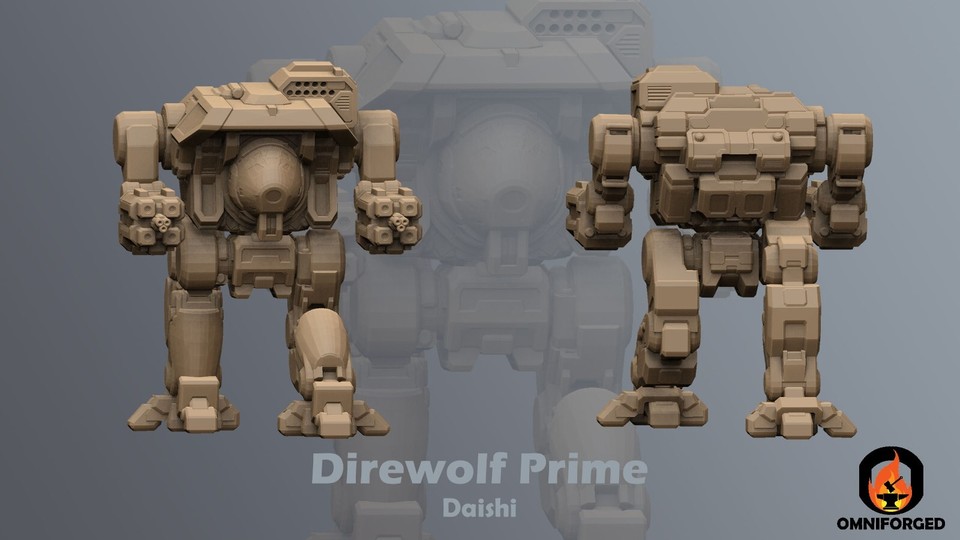 Daishi Mini Dire Wolf Prime Mech MWO 6mm Miniature Compatible with ...