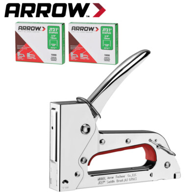 Arrow JT27 Light Duty Staple Gun Kit Thin Wire Stapler JT21 3/8 ...