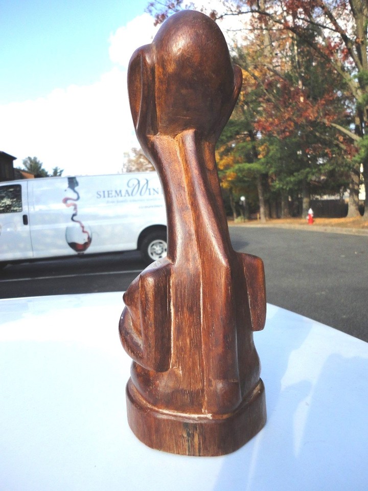 African Hand carving wood doll statue kuba style Pregnant woman Art ...