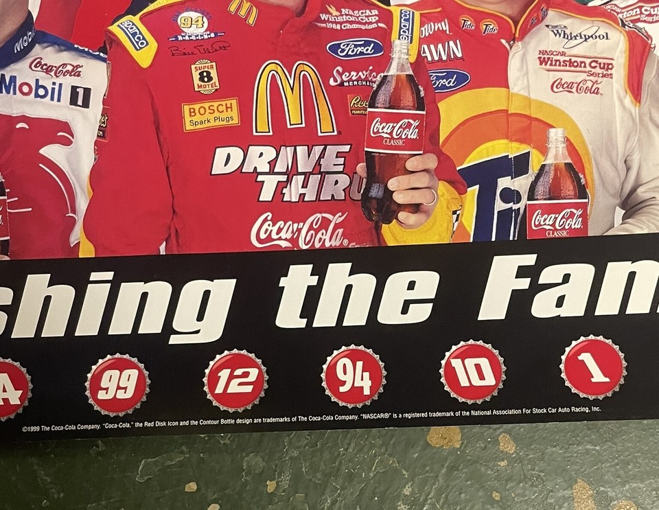 1999 NASCAR Coca-Cola Racing Family Poster - Earnhardt, Jarrett ...