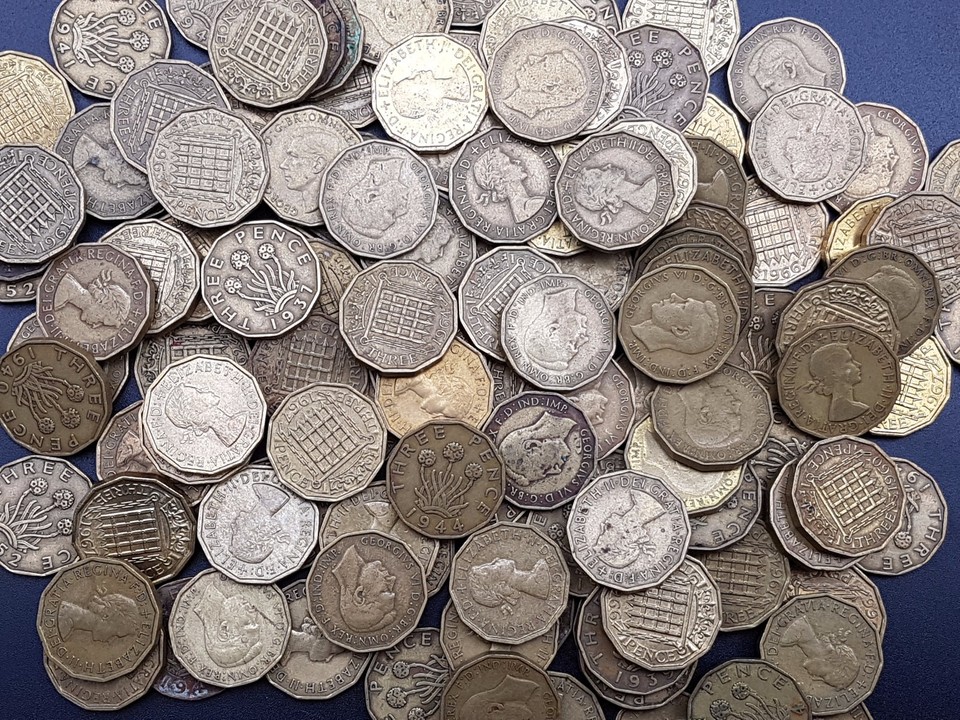 GB Three Penny Coin, Thrupenny Bit 1953-1967 Elizabeth II, Circulated ...