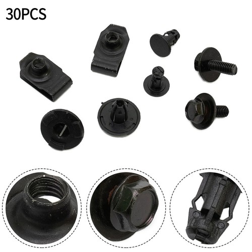 High Quality Guard Clips Bolts Replacement 30Pcs/Set Accessories Black ...