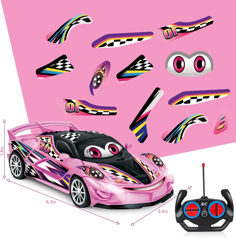 YongnKids Remote Control Car for Girls Kids, Pink RC Race Cars for ...