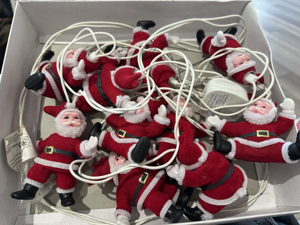 Vintage Santa Christmas Tree Lights Electric/Plug Indoor Party UK ...