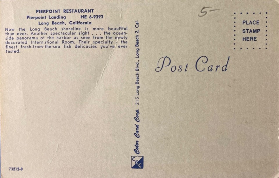 Long Beach CA “Pierpoint Restaurant” Postcard California | eBay