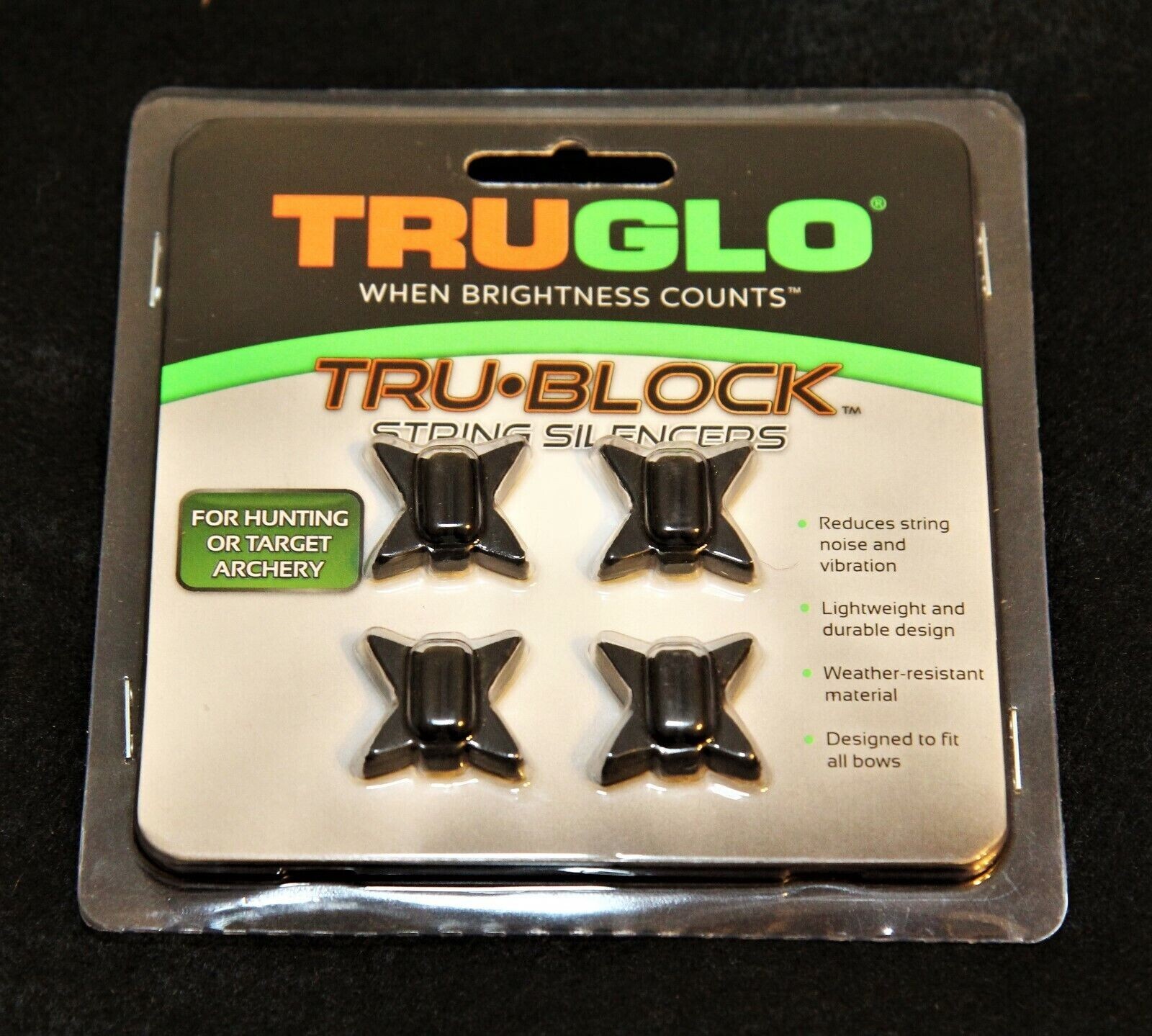 TruGlo Tru-Block Black String Silencers TG830BW 1 Pack of 4/pack NEW | eBay