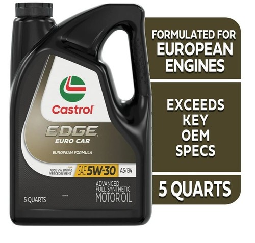 Castrol EDGE Euro 5W-30 A3/B4 European Advanced Full Synthetic Motor ...
