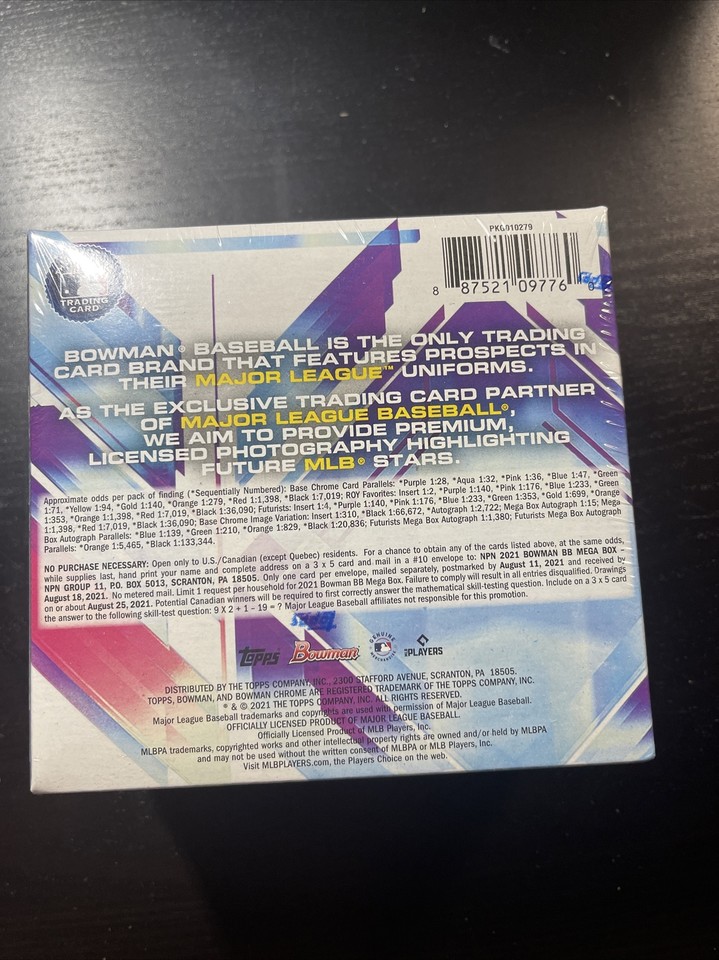 Topps Bowman 2021 MLB Mega Box (50 Cards) Factory Sealed 887521097760| eBay