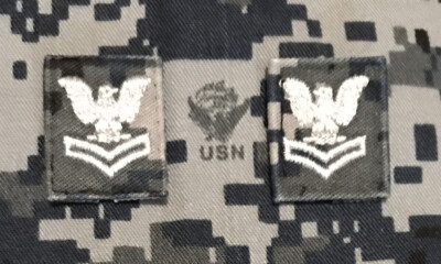 US Navy PO2/E5 Rate (2) Collar Sew-On NWU Type I USN Petty Officer 2nd ...